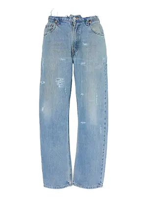 CASEY JEAN BY JEAN VINTAGE Deconstructed-waist Straight-leg Denim Jeans - Mid Blue
