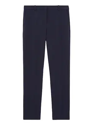 The Kooples High-rise Straight-cut Stretch-woven Trousers - Nav03