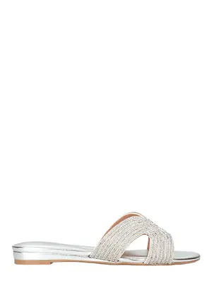 Carvela Gala Crystal-embellished Woven Sandals - Silver