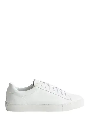 REISS Finley Leather Low-top Trainers - White