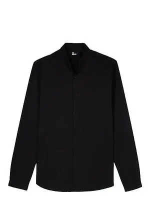 The Kooples Stand-collar Regular-fit Cotton-twill Shirt - Black