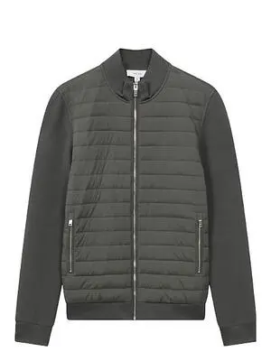 REISS Freddie Quilted Jacket - Soft Grey Melan