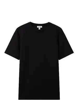 REISS Bradley Stitched-trim Stretch Woven-blend T-shirt - Black