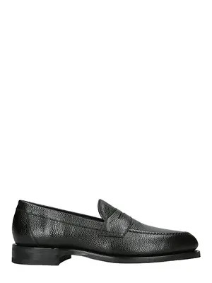 LOAKE Imperial Grained-leather Loafers - Black