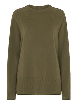 Whistles Relaxed-fit Cashmere Jumper - Khaki/olive
