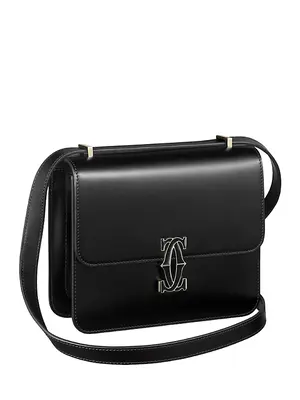 CARTIER C De Mini Leather Cross-body Bag - Black