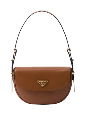 Prada Arqué Leather Shoulder Bag - Brown