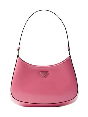 Prada Cleo Brand-plaque Brushed Leather Shoulder Bag - Pink