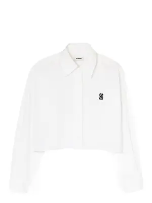 Sandro Logo-embroidered Cropped Shirt - Naturels