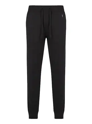ALLSAINTS Raven Logo-embroidered Cuffed Cotton-jersey Jogging Bottoms - Black