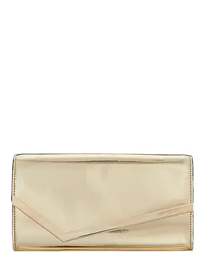 JIMMY CHOO Emmie Mirrored-fabric Clutch - Gold