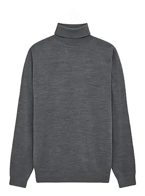 REISS Caine Slim-fit Wool Jumper - Mid Grey Melang
