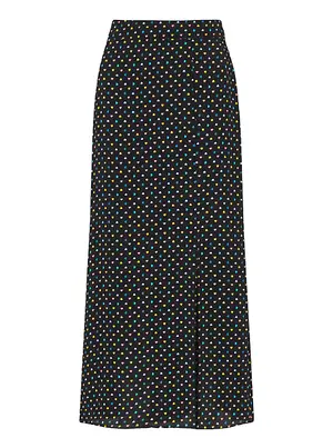 Whistles Graphic-print Woven Midi Skirt - Black
