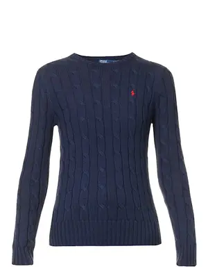 Polo Ralph Lauren Julianna Embroidered Cotton Jumper - Hunter Navy