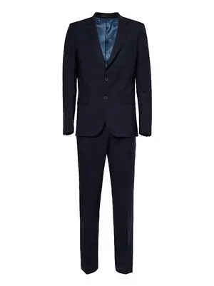 Paul Smith A Suit To Travel In Structured-shoulders Regular-fit Tapered-leg Wool Suit - Very Dark Navy