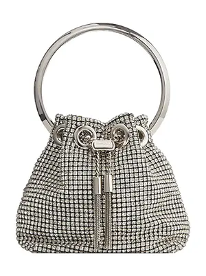 JIMMY CHOO Bon Bon Micro Crystal-embellished Top-handle Bag - Silver