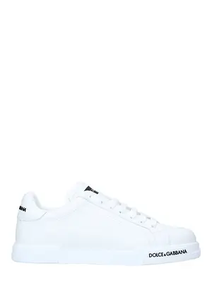 Dolce & Gabbana Portofino Leather Low-top Trainers - White