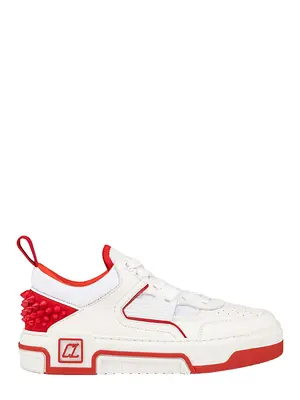 CHRISTIAN LOUBOUTIN Astroloubi Studded Leather Low-top Trainers - White/loubi