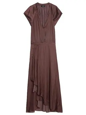 Zadig&Voltaire Satin Midi Dress - Burgundy