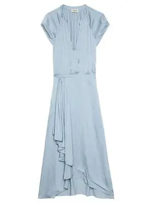 Zadig&Voltaire Randall V-neck Satin Midi Dress - Cloud