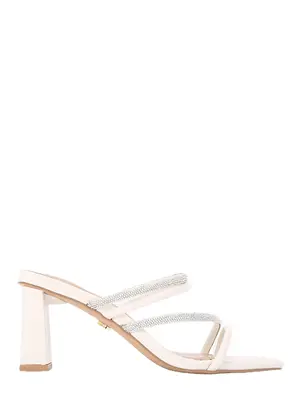 Kurt Geiger Sasha Embellished Faux-leather Sandals - Bone