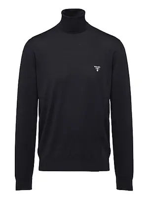 Prada Logo-print Wool Jumper - Black