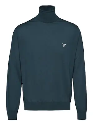 Prada Logo-print Wool Jumper - Bottle Green