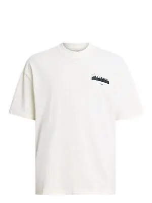 ALLSAINTS Redact Embroidered-box Cotton T-shirt - Ashen White