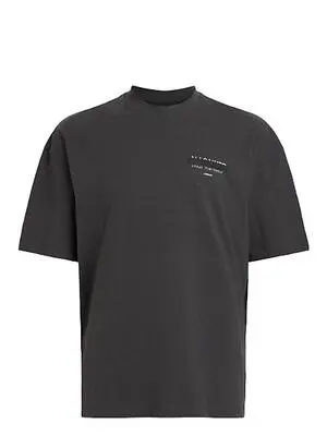ALLSAINTS Redact Embroidered-box Cotton T-shirt - Washed Black