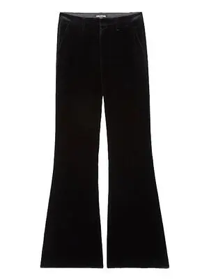 Zadig&Voltaire Flared-leg Mid-rise Cotton- Trousers - Black