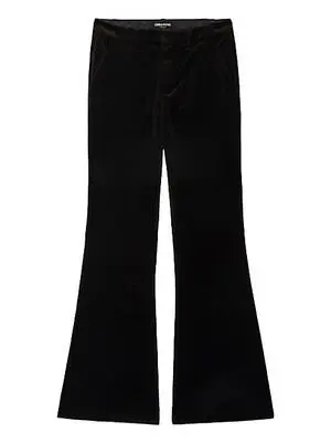 Zadig&Voltaire Flared-leg Mid-rise Cotton- Trousers - Dark Chocolate