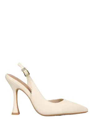 Kurt Geiger Aria Pointed-toe Slingback Leather Courts - Bone