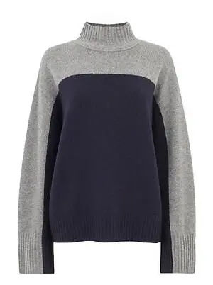 Whistles Colour-block Relaxed-fit Wool Jumper - Blue