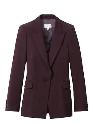 REISS Gabi Single-breasted Blazer - Berry