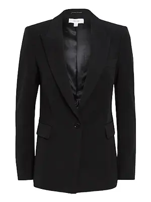 REISS Gabi Single-breasted Blazer - Black