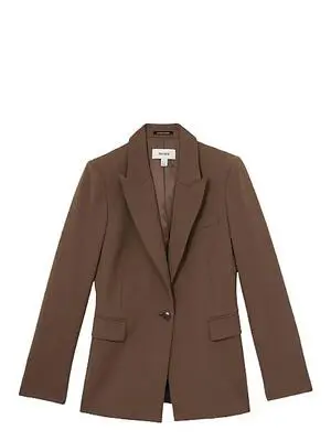 REISS Gabi Single-breasted Blazer - Mink Neutral