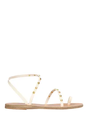 ANCIENT GREEK SANDALS Eleftheria Bee Studded Leather Sandals Bone