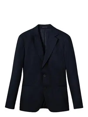 REISS Kin Slim-fit Single-breasted Linen Blazer - Navy