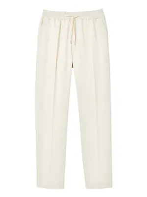 Sandro Tapered Drawstring-waist Trousers - Naturels