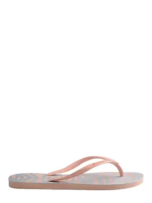 Havaianas Slim Zebra-print Rubber Flip-flops - Ballet Rose