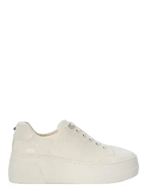 DUNE Embraced Woven Low-top Trainers - Ivory-synthetic