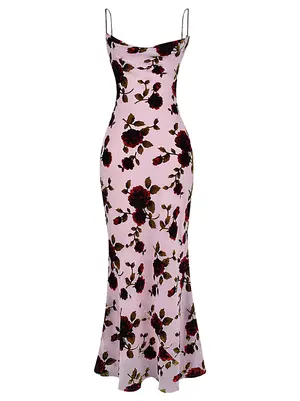 House Of Cb Serena Floral-print Maxi Dress - Pink