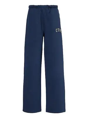 THE COUTURE CLUB Cotton-blend Wide-leg Jogging Bottoms - Navy