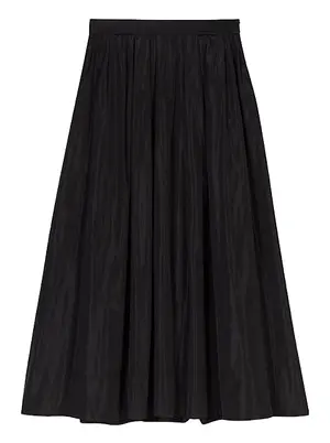 Maje Flared-skirt Maxi Skirt - Noir / Gris