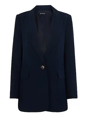 Whistles Single-breasted Peak-lapel Blazer - Navy