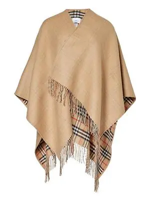 Burberry Vintage Check Wool Cape - Archive Beige