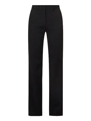 JOSEPH Morissey Straight-leg High-rise Trousers - Black