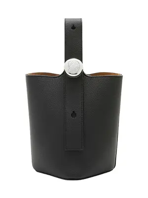Loewe Pebble Mini Leather Bucket Bag - Black