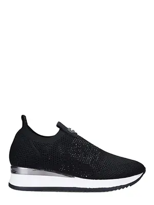 Carvela Janeiro 2 Crystal-embellished Knitted Trainers - Black
