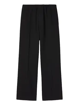 Sandro Elasticated-waist Wide-leg Stretch-woven Trousers - Noir / Gris